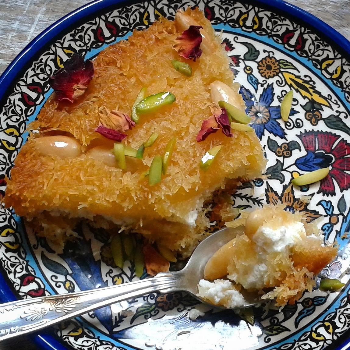 Wanderlust Queen: Knafeh (Middle Eastern shredded pastry dessert)