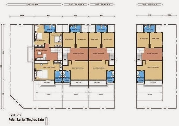 Floor Plan Feng Shui 平面图の风水: Lavender Heights 2 @ Senawang, Seremban (Type 2B)