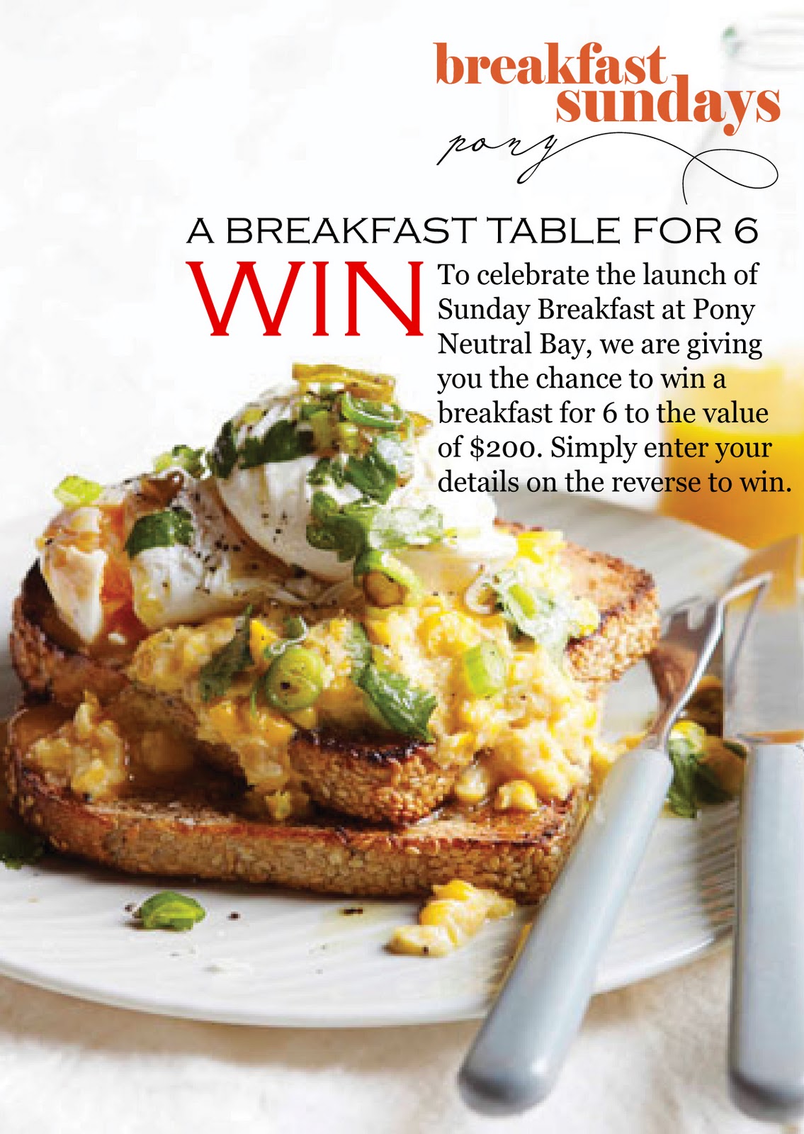 Ride Along with Pony Latest News: WINNER - Pony Neutral Bay Breakfast ...