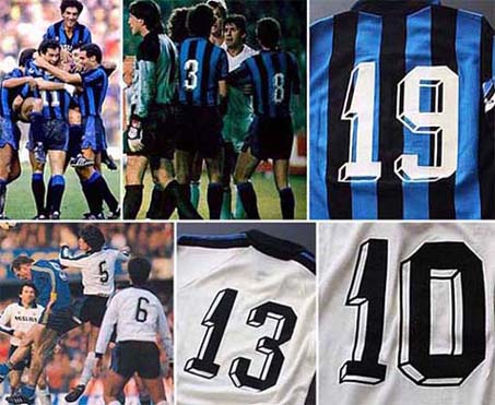 Football teams shirt and kits fan: Font Inter Milan 1982 thru 1985 Kits