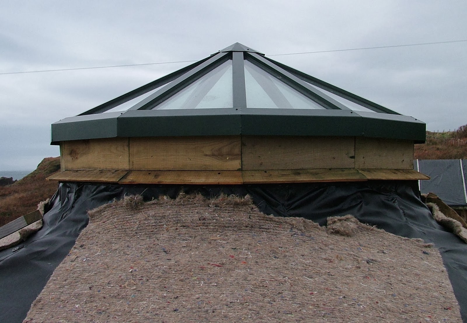Ardailly Ecoroundhouses: More photographs of the turf roof