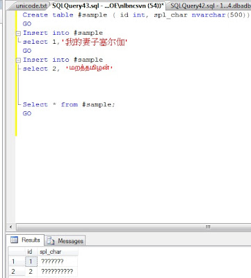 SQL and SQL only: Inserting UniCode / Special characters in tables