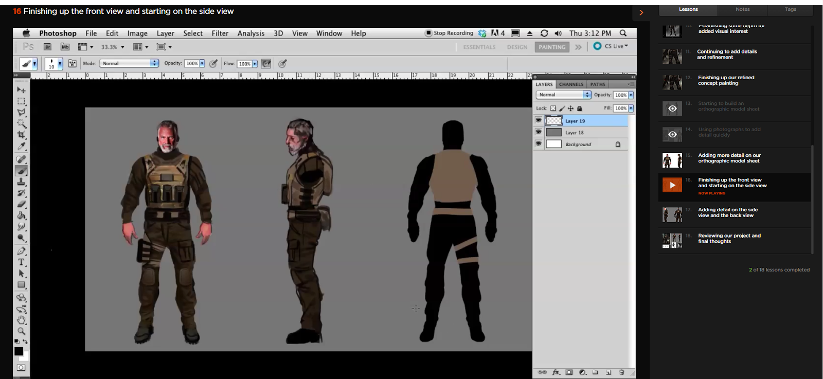 Computer Arts Practice: Antagonist Orthographic Colour Pose with Pull ...