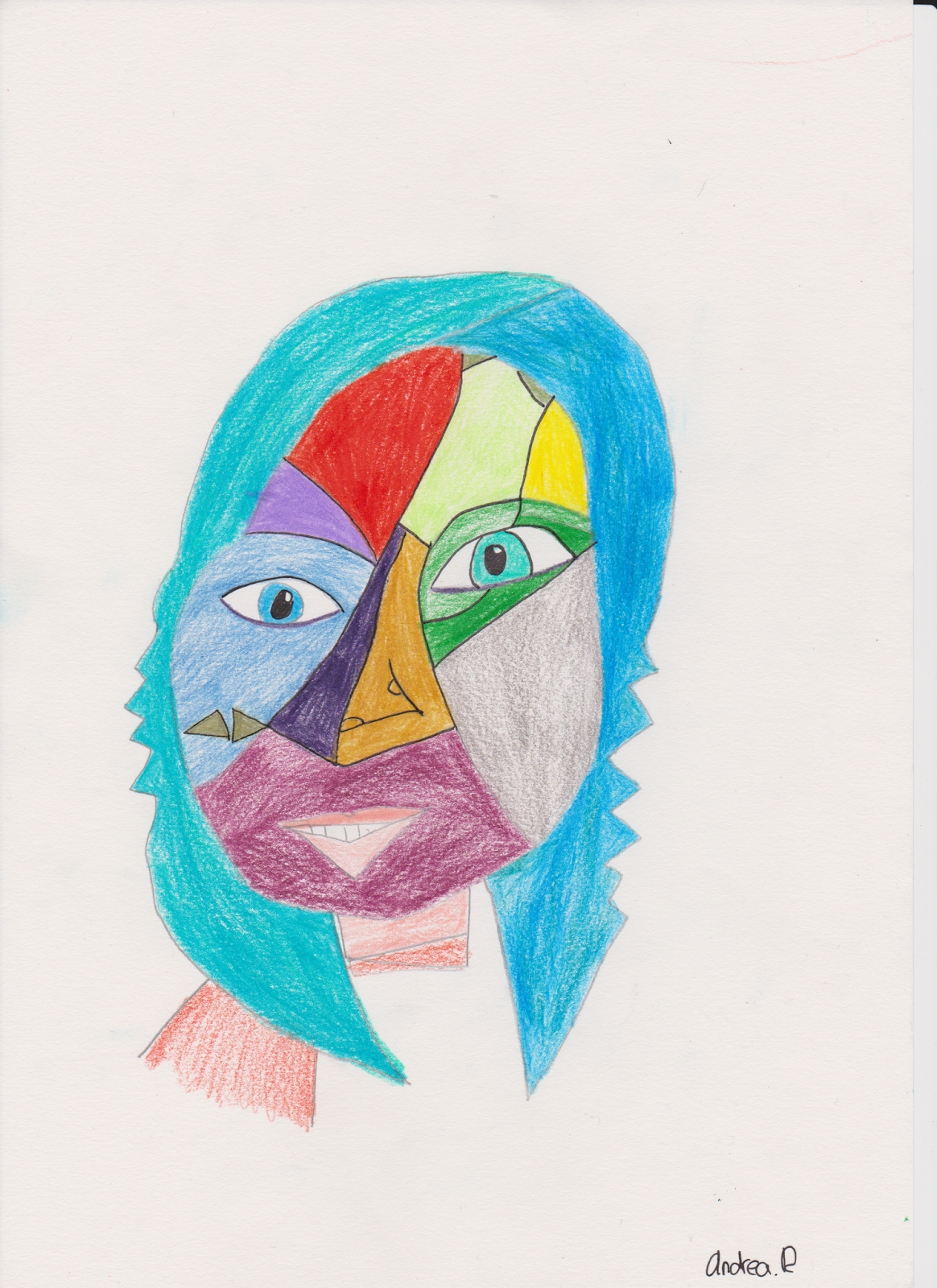 Proyecto de Artes Visuales y Plásticas: "El Retrato" : Autorretrato Cubista