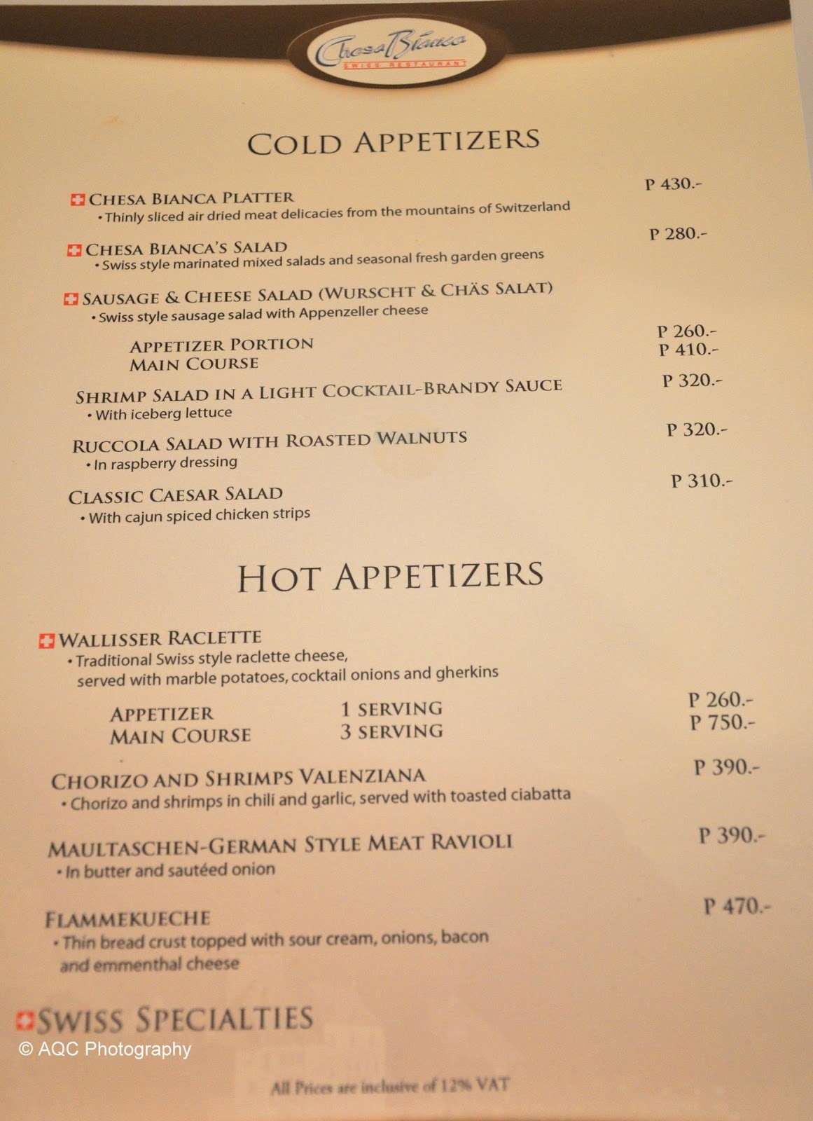 Swiss Restaurant in Manila - Chesa Bianca ~ Cheftonio's Blog