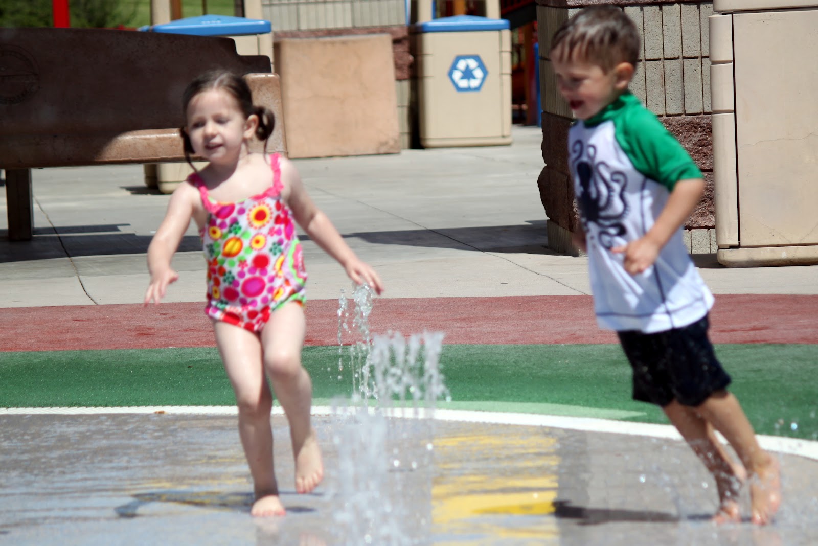 Sunny Days: First Time at the Splash Pad 2012