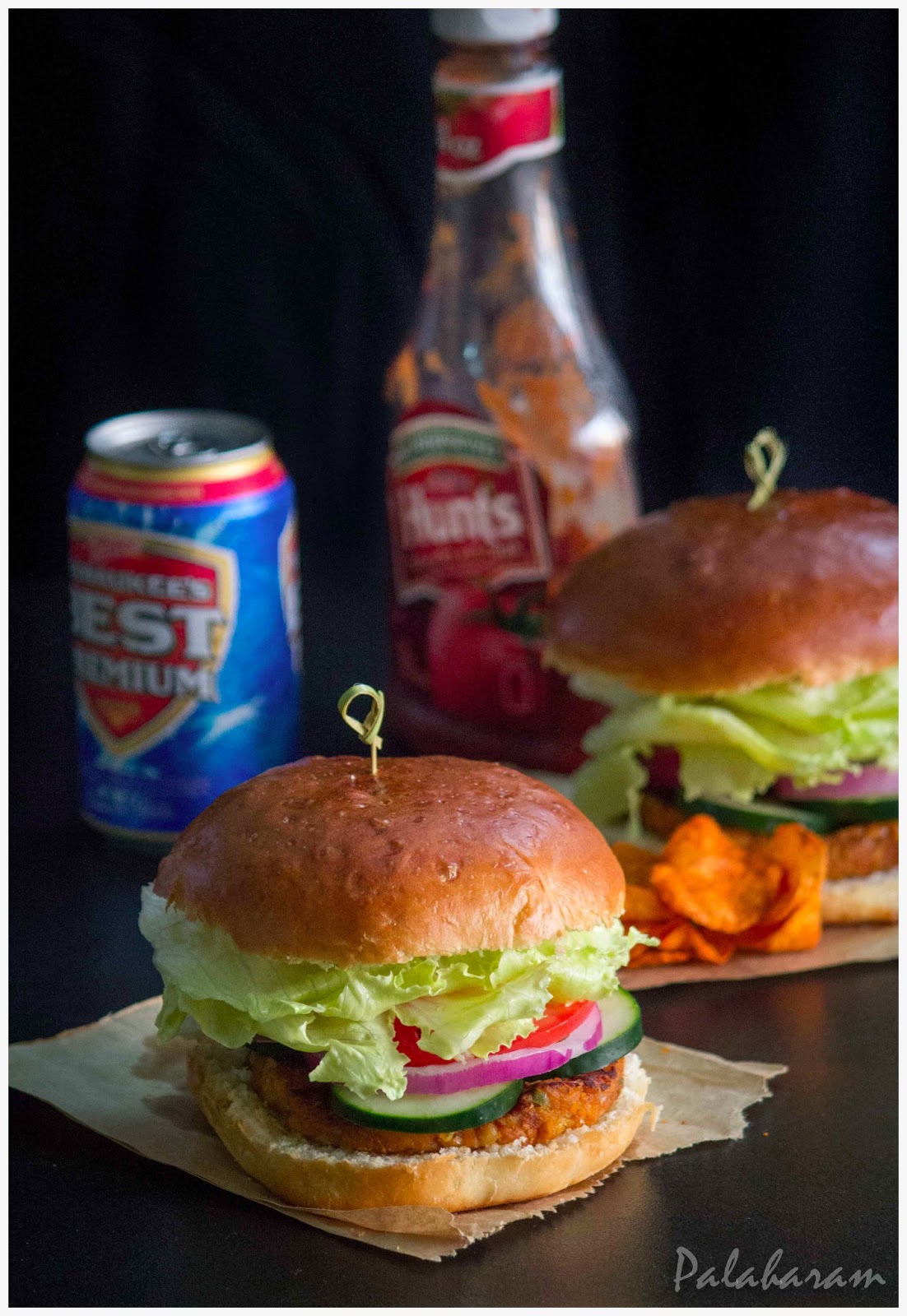 Palaharam: Homemade Burger with Fish patty ~ 4th of July special