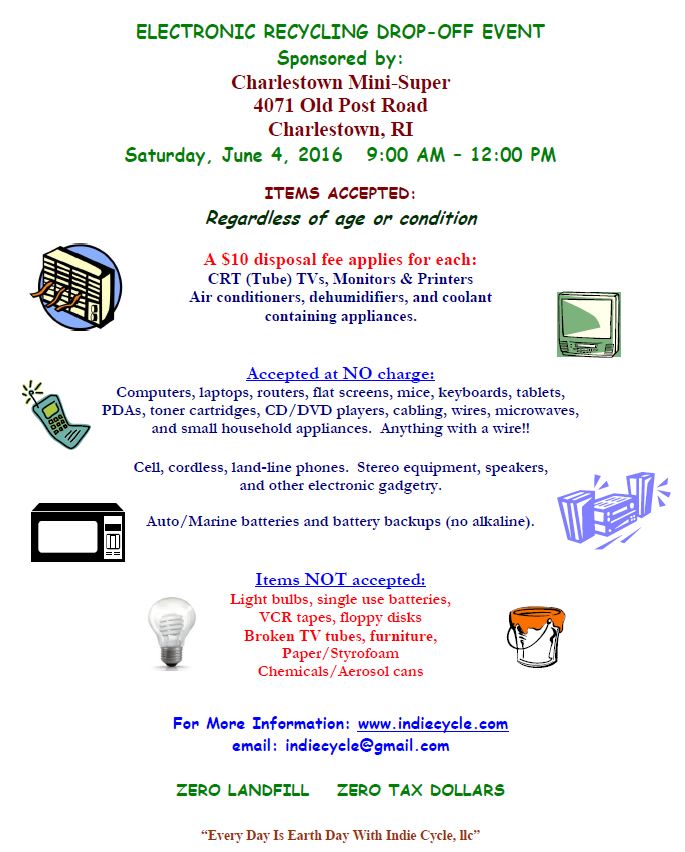 Progressive Charlestown: E-waste drop-off in Charlestown on Saturday Progressive Charlestown: E-waste drop-off in Charlestown on Saturday