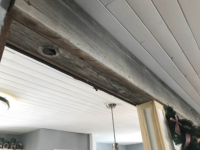 DIY Barn Wood Ceiling Support Beam | The Dabbling Crafter
