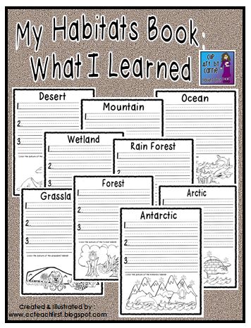 Clip Art by Carrie Teaching First: Habitats: What I Learned Booklet