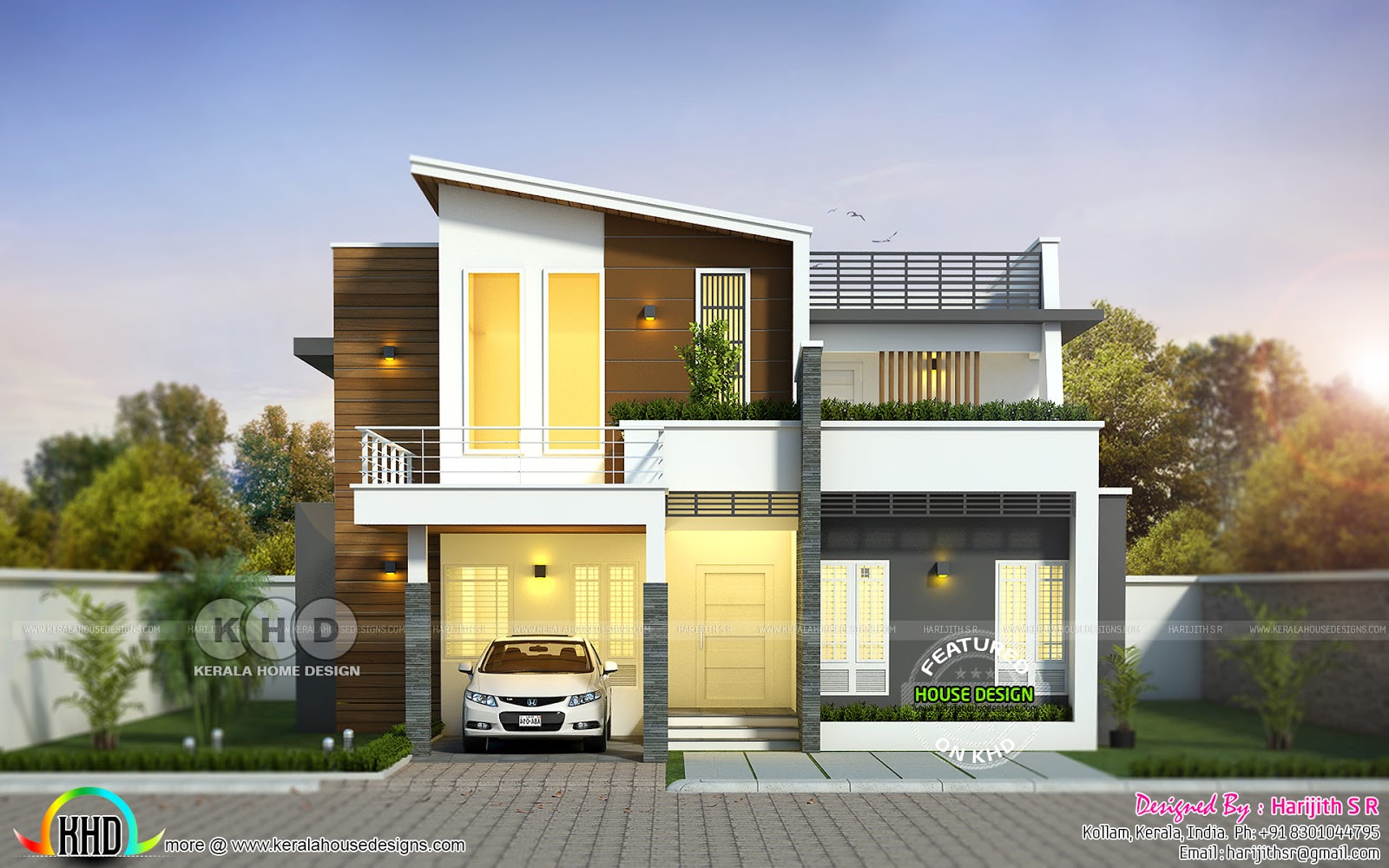 Simple Contemporary House Design 2052 sq-ft - Kerala Home Design and ...