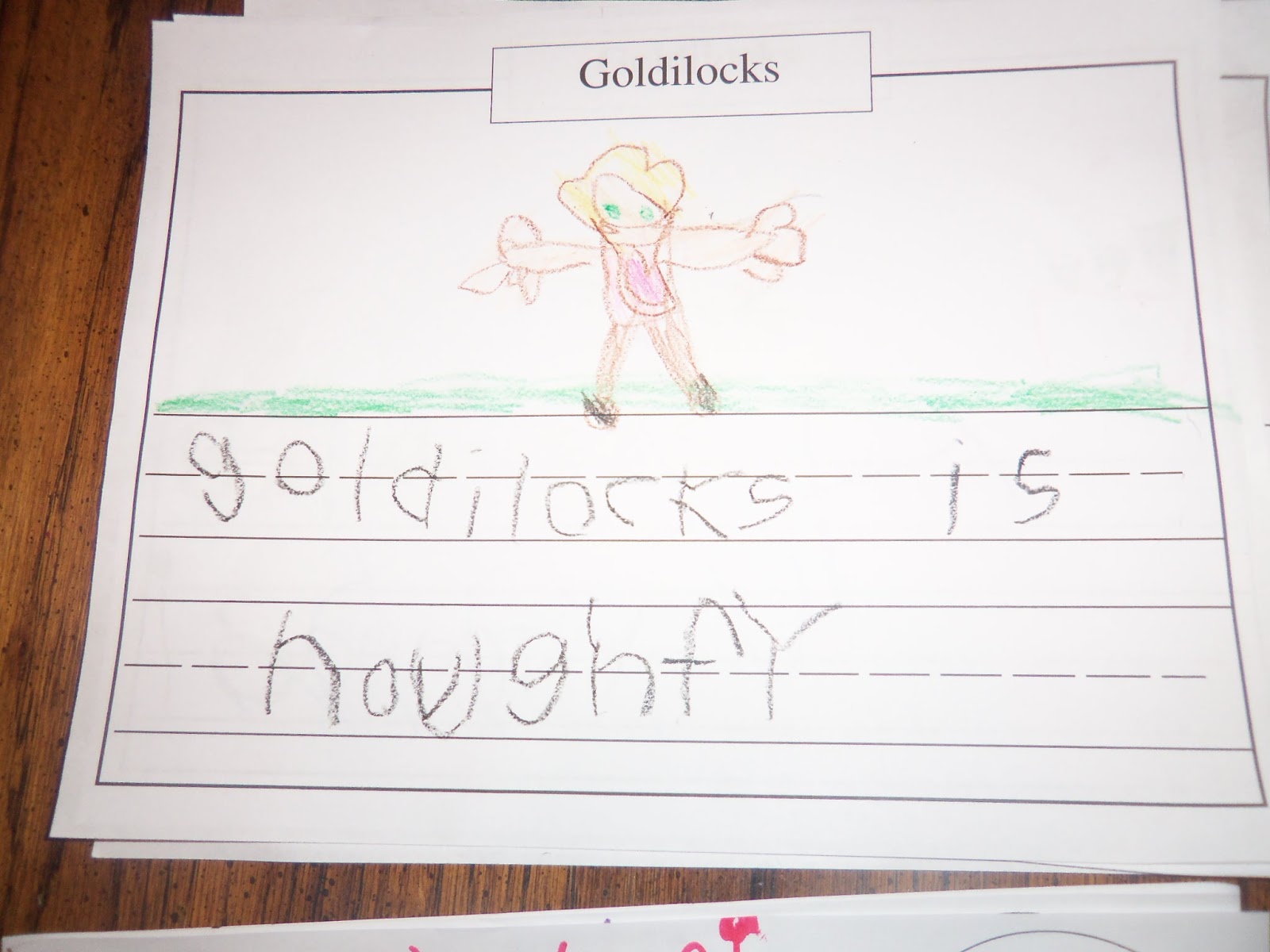 Mrs. Wood's Kindergarten Class: Goldilocks Character Study