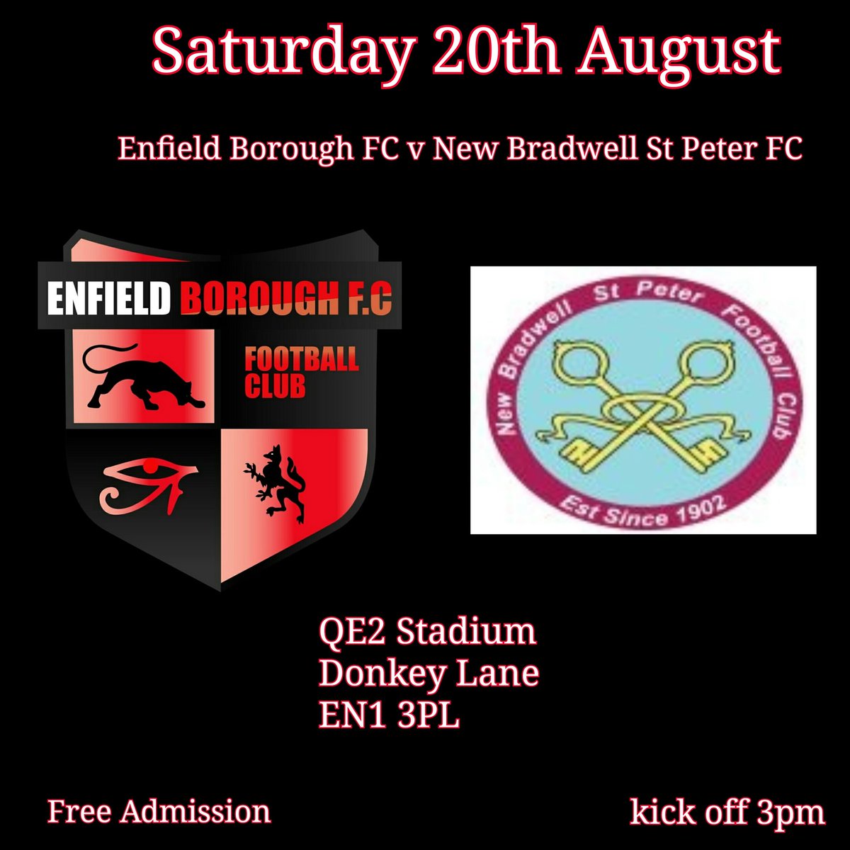 The Cold End: FREE FOOTBALL - ENFIELD BOROUGH v NEW BRADWELL ST PETER ...