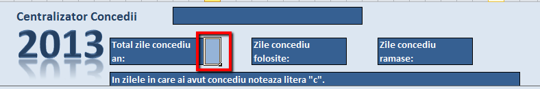 Template Centralizator concediu 2013 - Invatam Excel