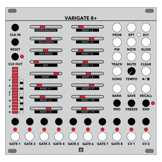 MALEKKO Varigate 8+ Teaser - 8-Channel 16-Step Gate Sequencer + 2 CV outs - SYNTH ANATOMY