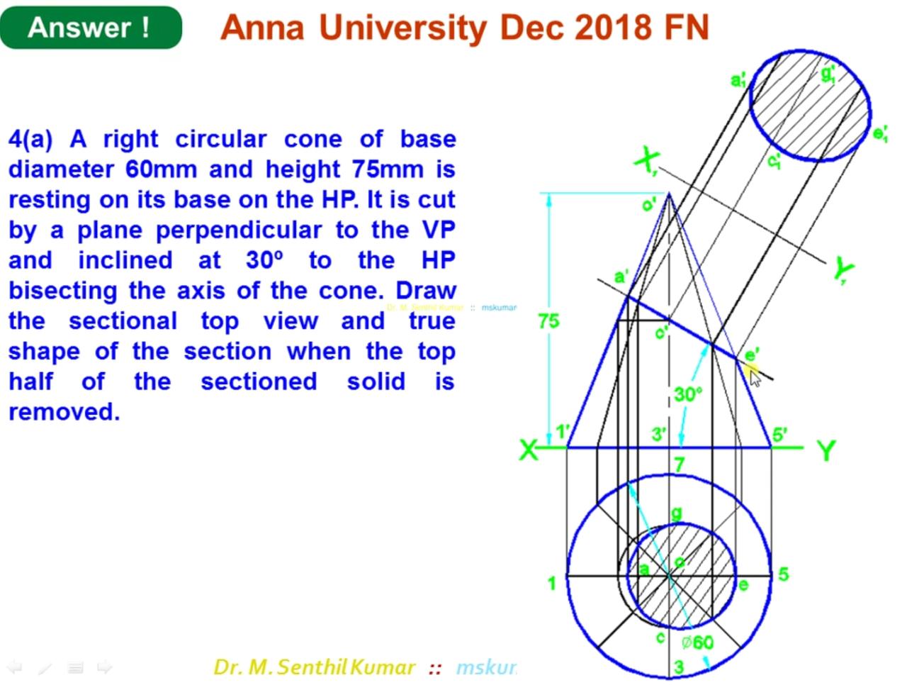 GE8152 Engineering Graphics January 2019 Answers