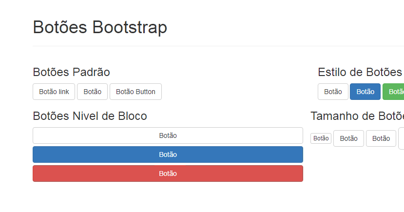 Botões Bootstrap Exemplos.