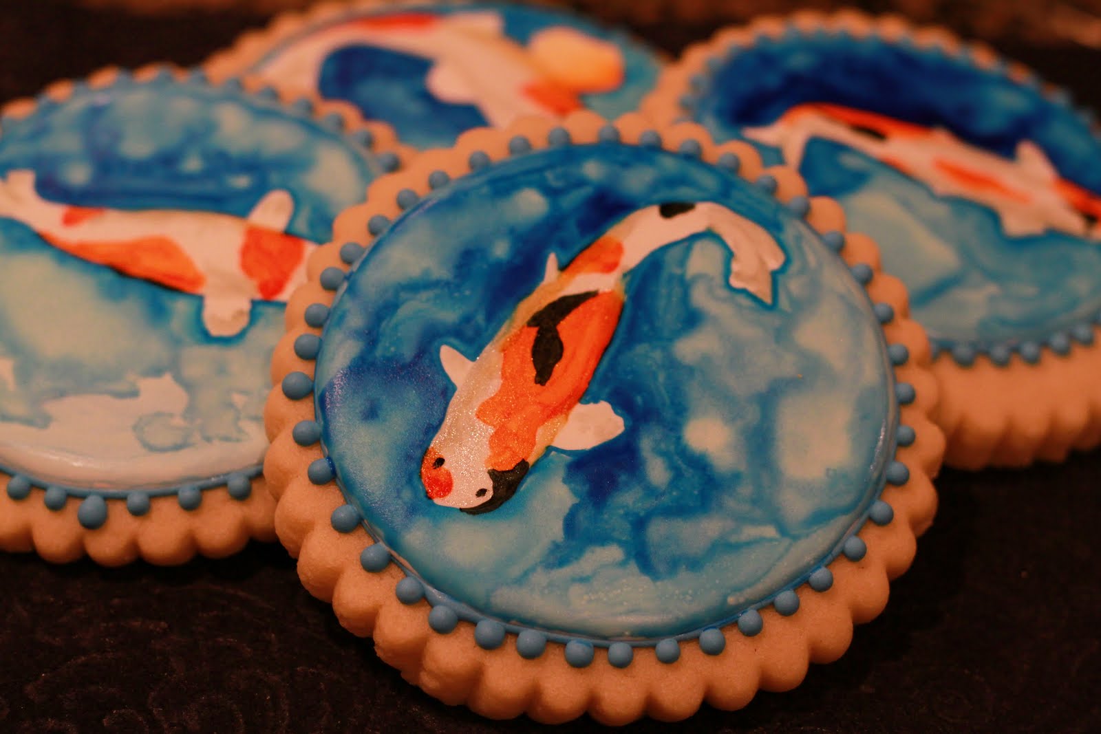 Exquisite Cookies: Hand Painted Koi Cookies