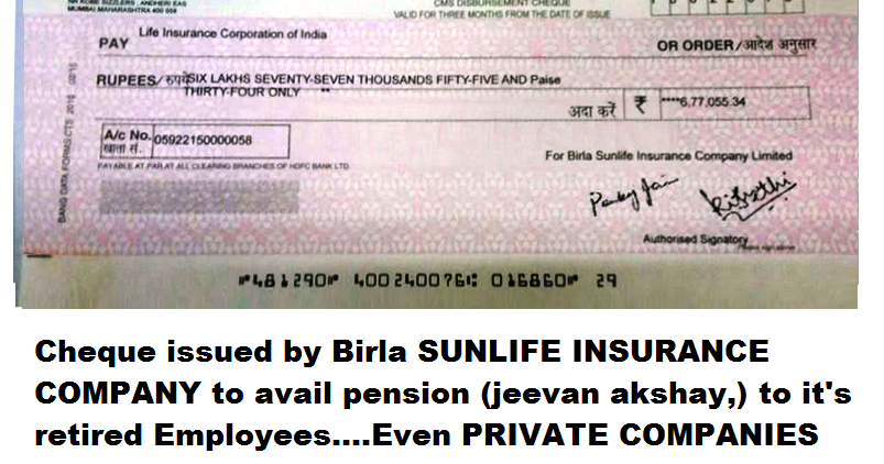 Birla Sun Life Insurance Cheque In Favour Of