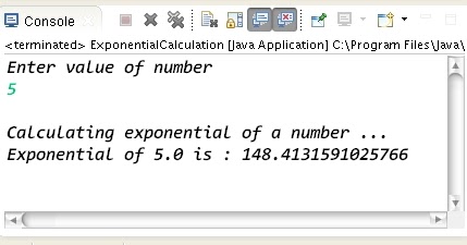 Calculate Exponential Value