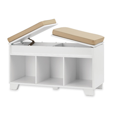 Real Simple Split-Top Bench Storage Unit - White | Furniture Entryway ...
