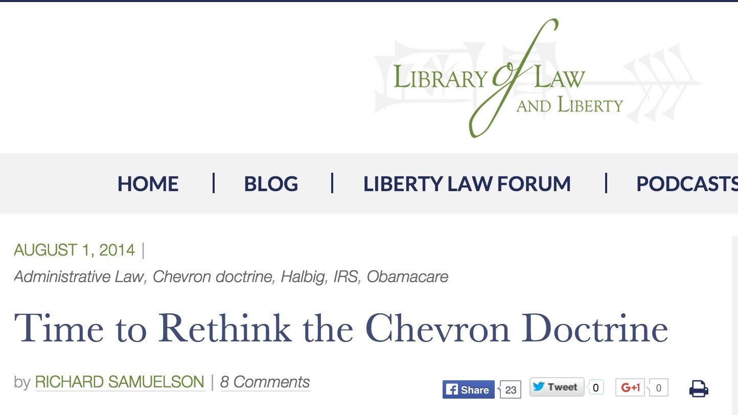 Time to Rethink the Chevron Doctrine – Economic Thinking