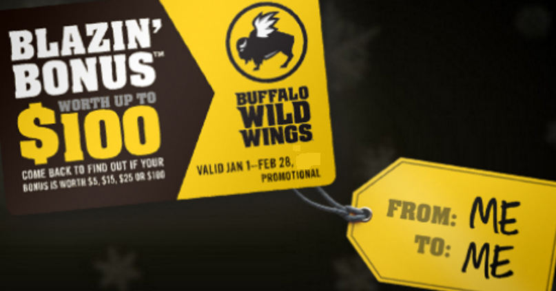 4 Free Buffalo Wild Wings Gift Cards $5 - $100 Value! (Mail In) - Void ...