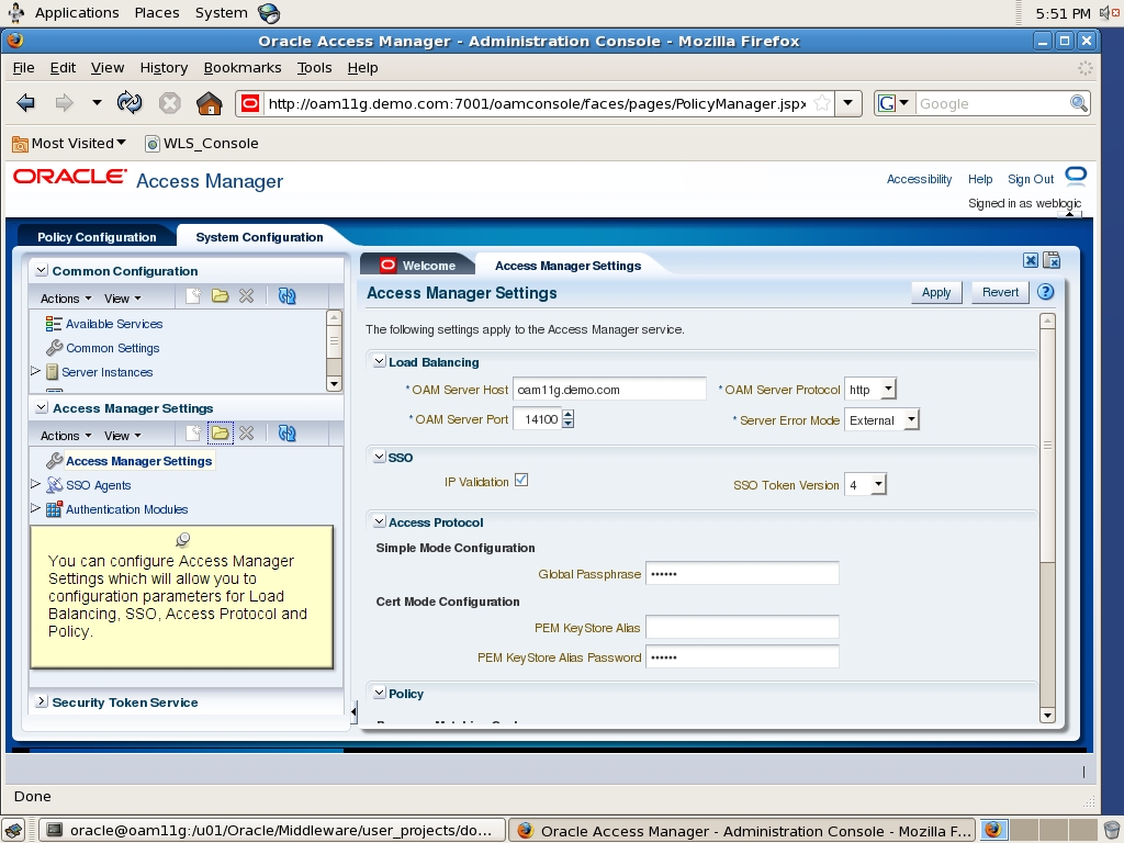 Oracle Access Management: How to configure OAM 11g Server and configure ...