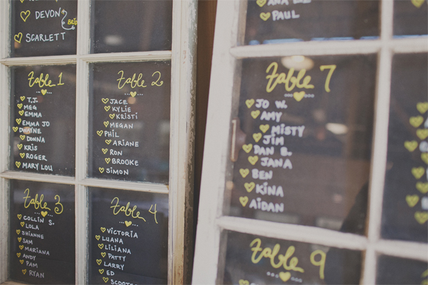 6 petals: ::window seating charts // devon's wedding::