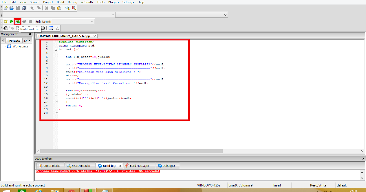 Program Menampilkan Perkalian Bilangan C++ - Autodika