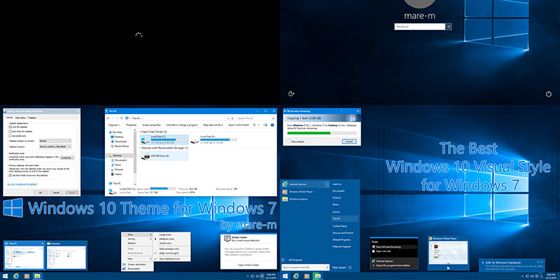 Temalarım: Windows 7 için Windows 10 Tema