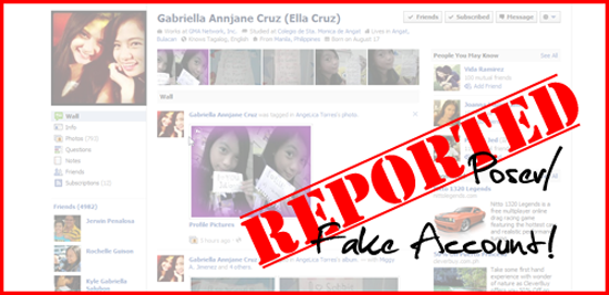 Blocking & Reporting Poser Accounts in FB ~ Official Website Of Ella Cruz
