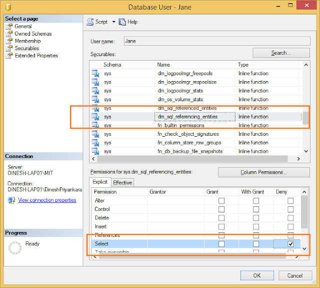 Dinesh's Blog :::: Being Compiled ::::: How to restirct access to DMVs ...