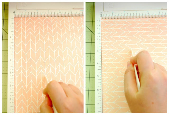 Cut an 8" square of scrapbook paper and an 8" square of thin cardboard ...