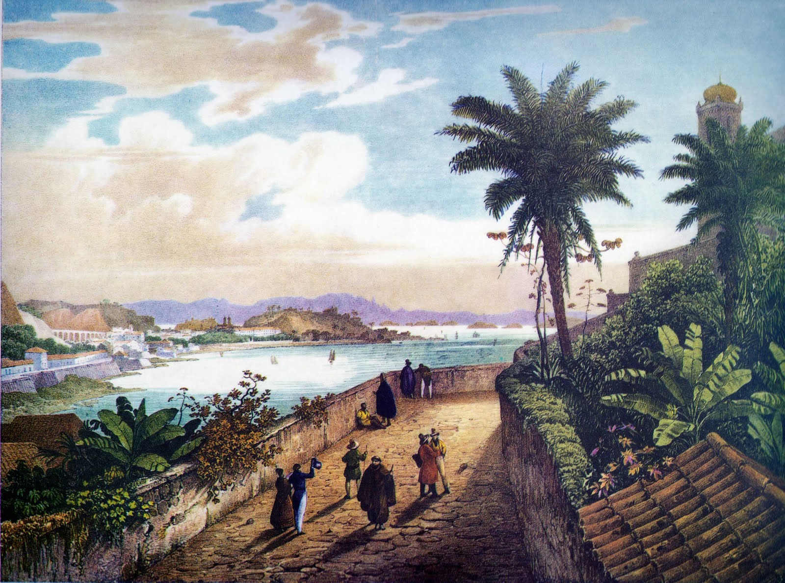 Pinturas Pitorescas: RUGENDAS, Johann Moritz. VUE DE RIO-JANEIRO, prise ...