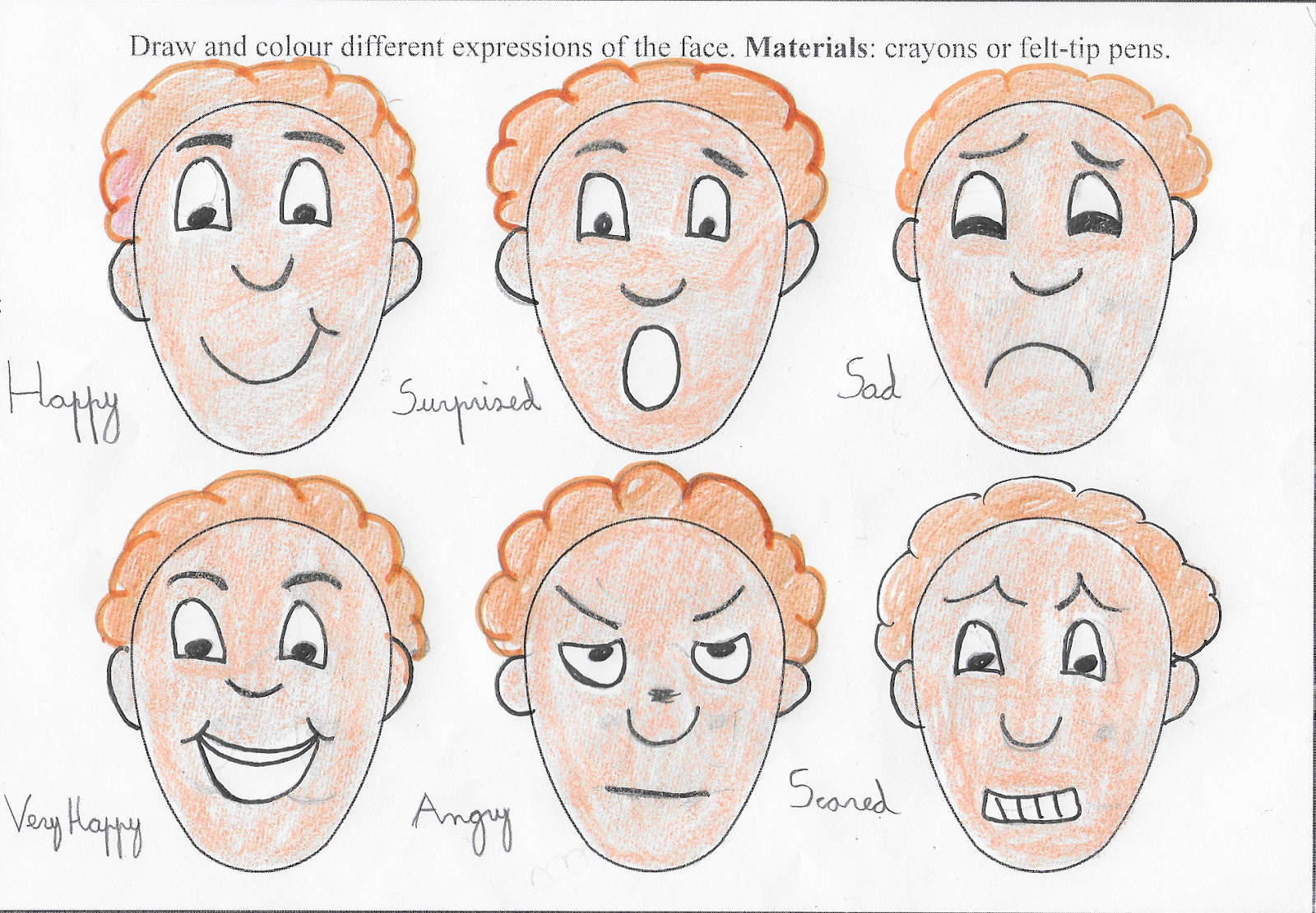 Geometry and Arts: 2017-18. Comic. Face expressions