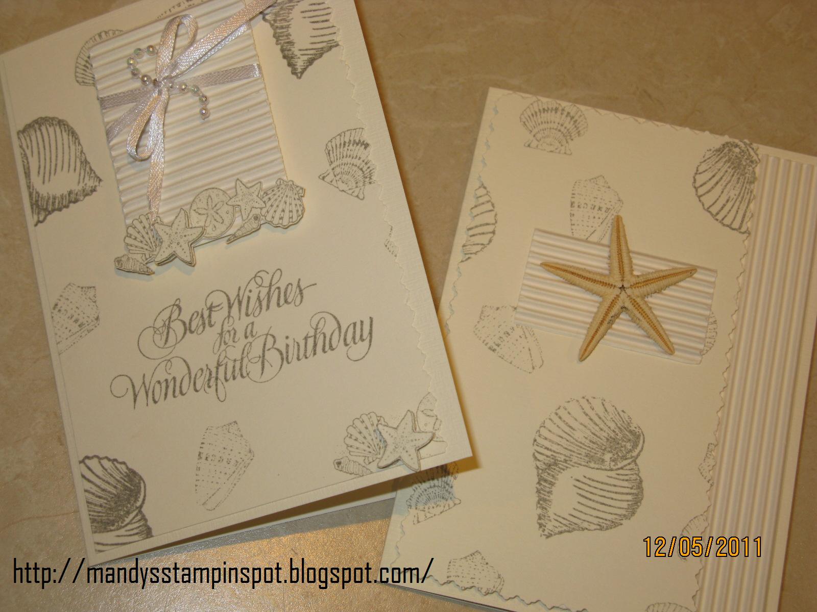 Mandy's Stampin Spot: Sea Shell Birthday card & Stampin Up Flower Pot card