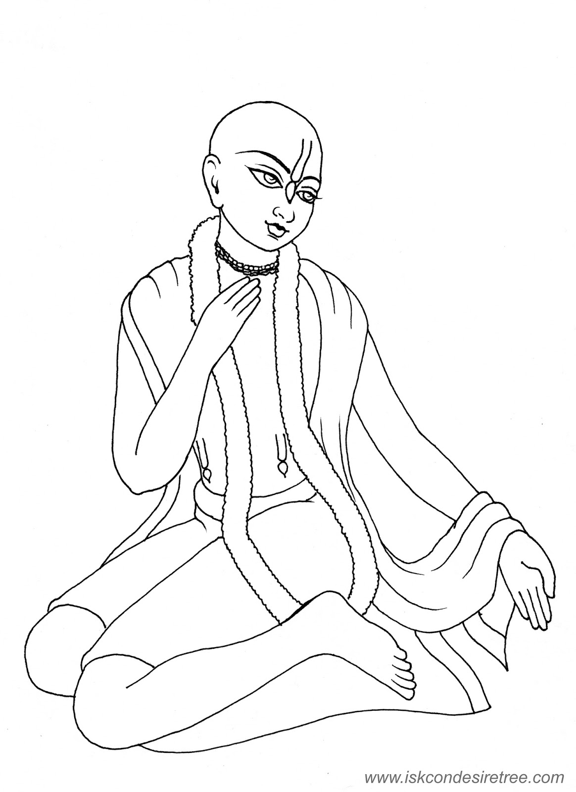 Bhagavat Chintan Das (Bhikaji): Sri Chaitanya Mahaprabhu Line Drawing