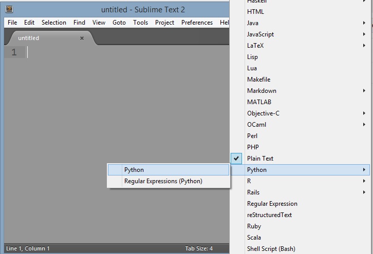 Parchar sublime text para python