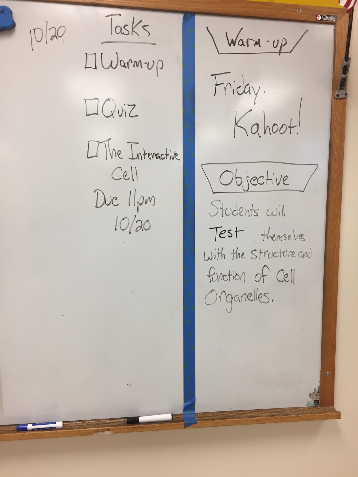 7th Grade Science: 10/20 Board Pic