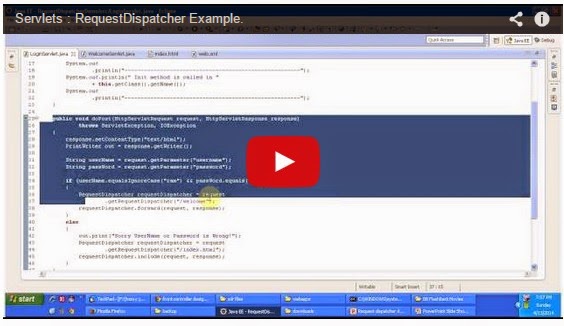 JAVA EE: Servlets : RequestDispatcher Example