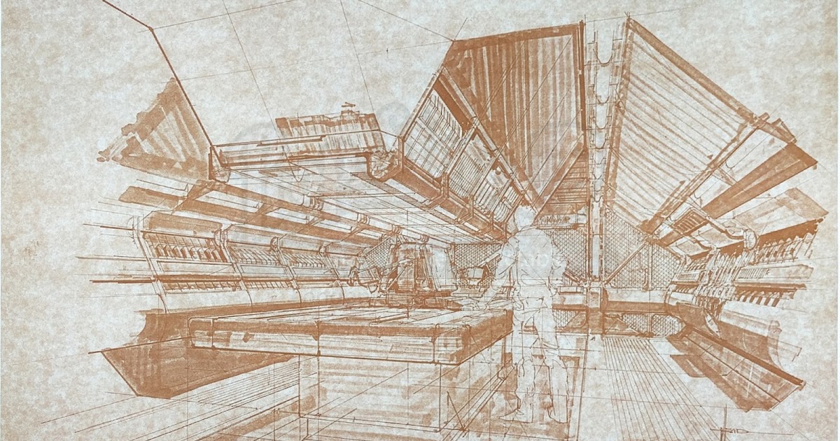 Alien Explorations: Aliens: Syd Mead's Dyeline of the Sulaco Interior #1
