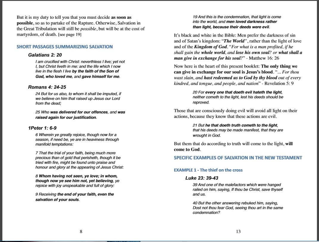 New Printable Gospel Booklet, Website and Videos