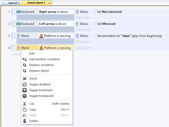 Cara mudah Membuat Karakter Berjalan di Construct 2 - Belajar Membuat Game
