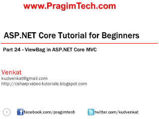 Sql server, .net and c# video tutorial: ViewBag in ASP.NET Core MVC - Slides