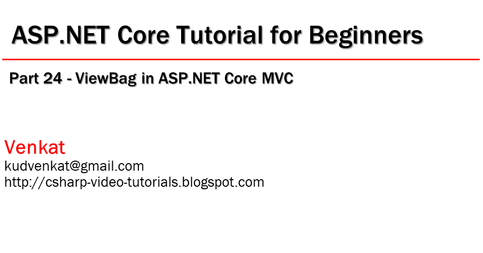 Sql Server Net And C Video Tutorial Viewbag In Aspnet Core Mvc Slides