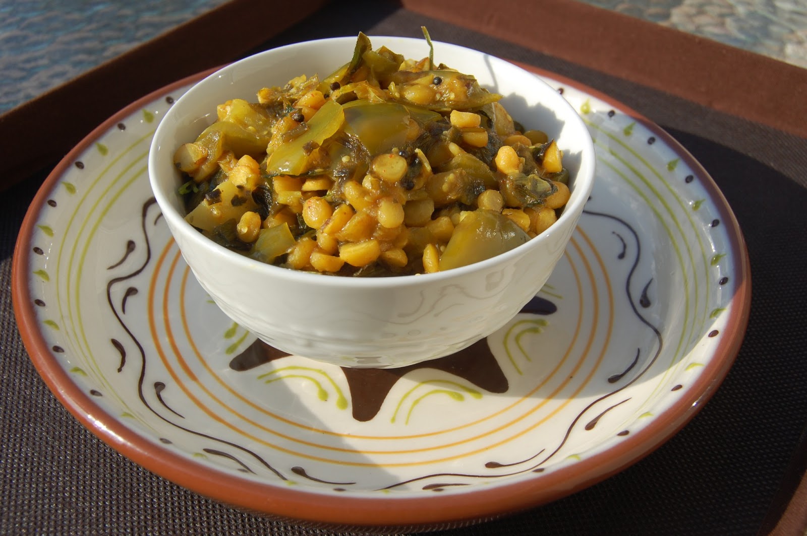 Veggie Cuisine: Green tomato channa dal curry