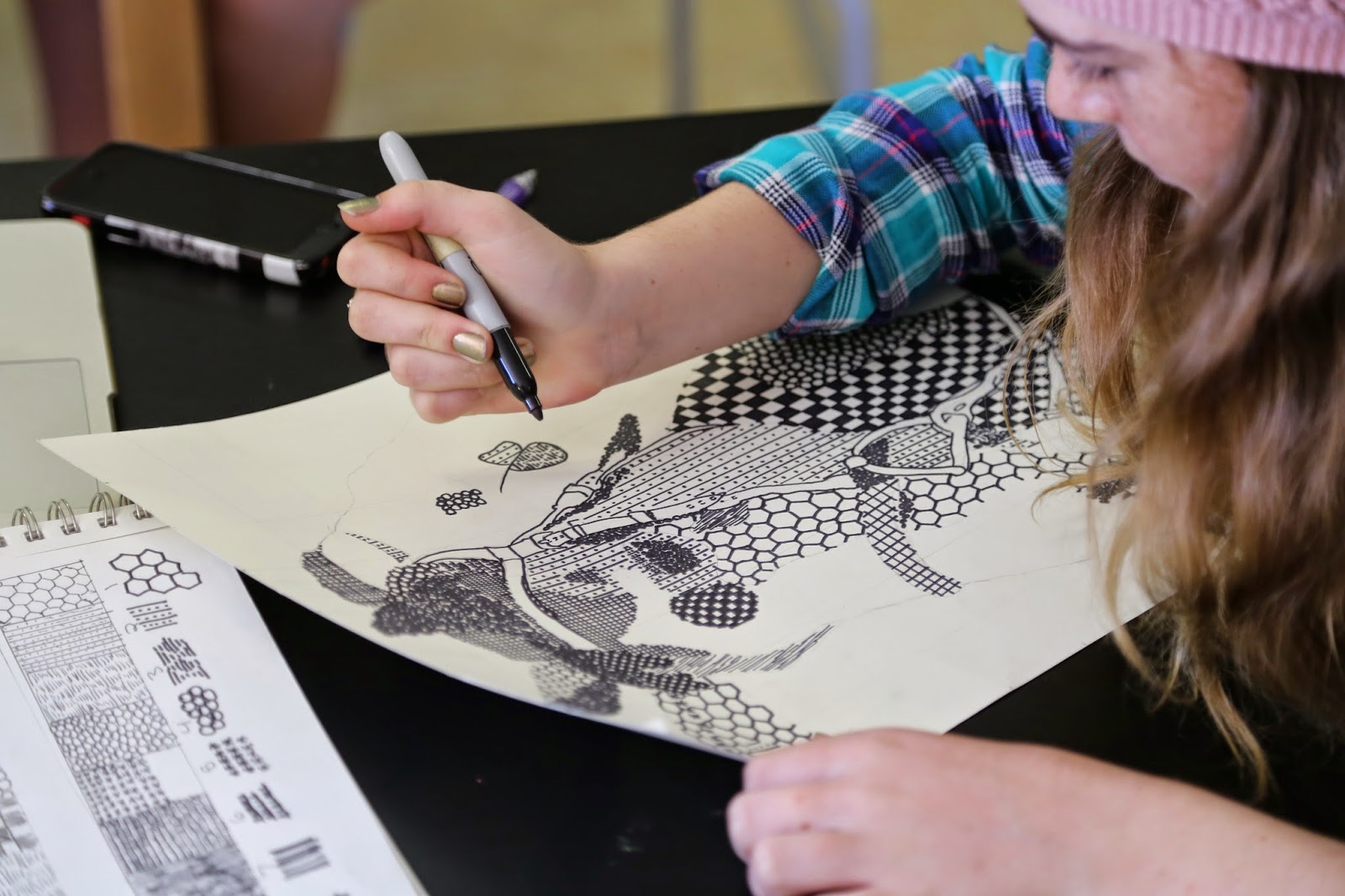 Grauer Art: Line technique drawing, 8th Grade Art