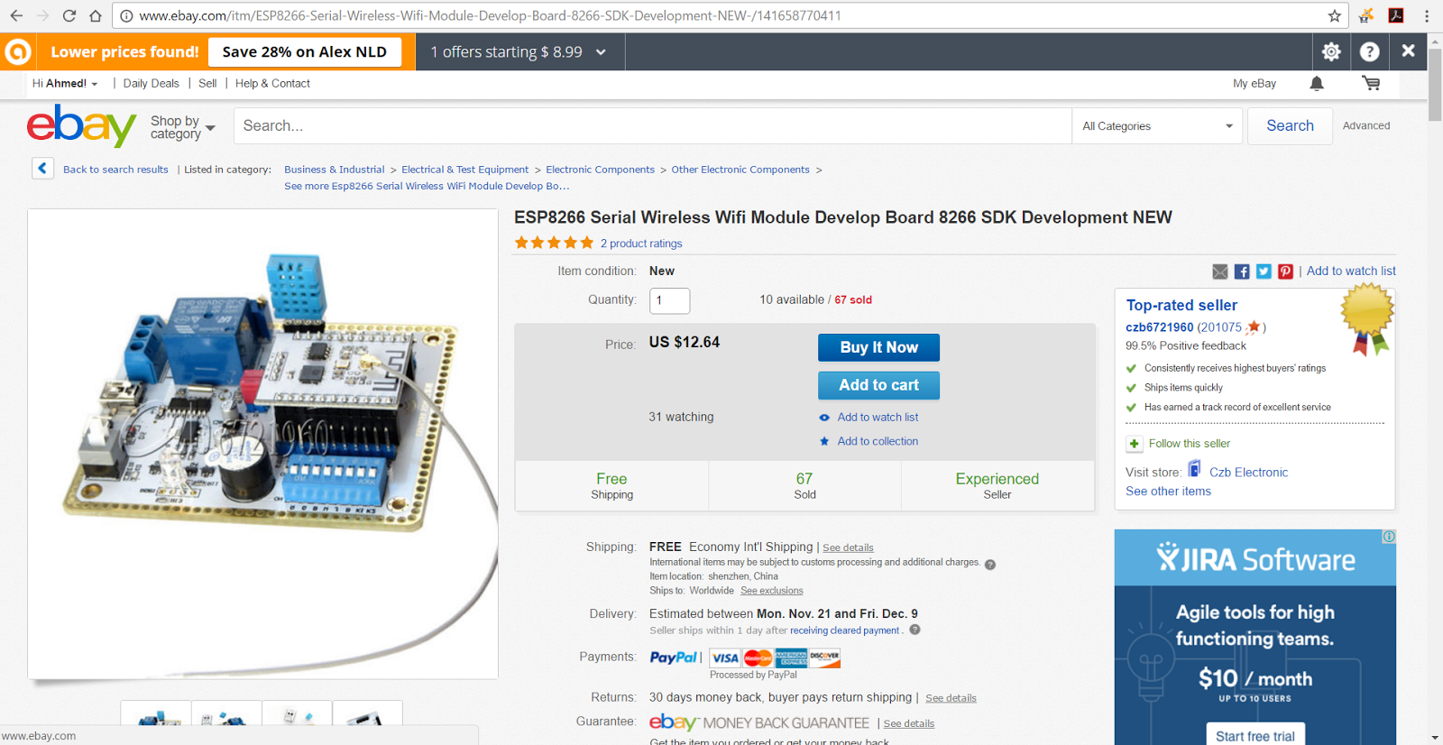 Esp8266 Wifi Development Kit 2 X Esp8266 Modules Smugtrafficker