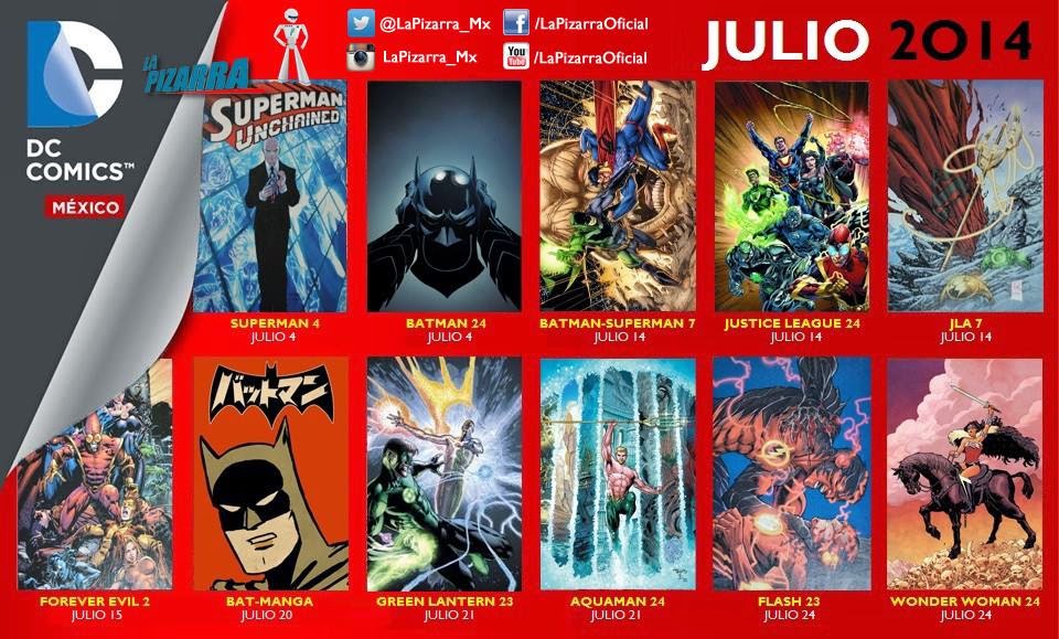 Daily Comics Mexico: Calendario DC Comics México Julio 2014